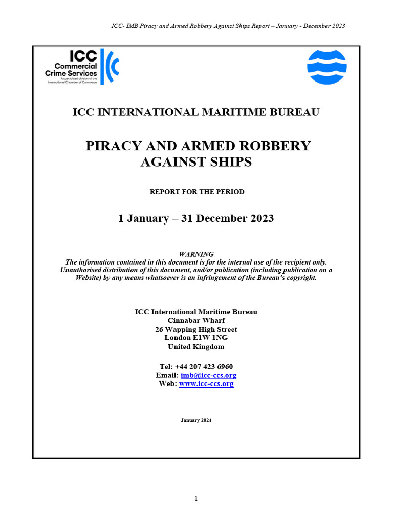 2023 Annual IMB Piracy and Armed Robbery Report Live | PDF | Piracy | Piracy Off The Coast Of ...
