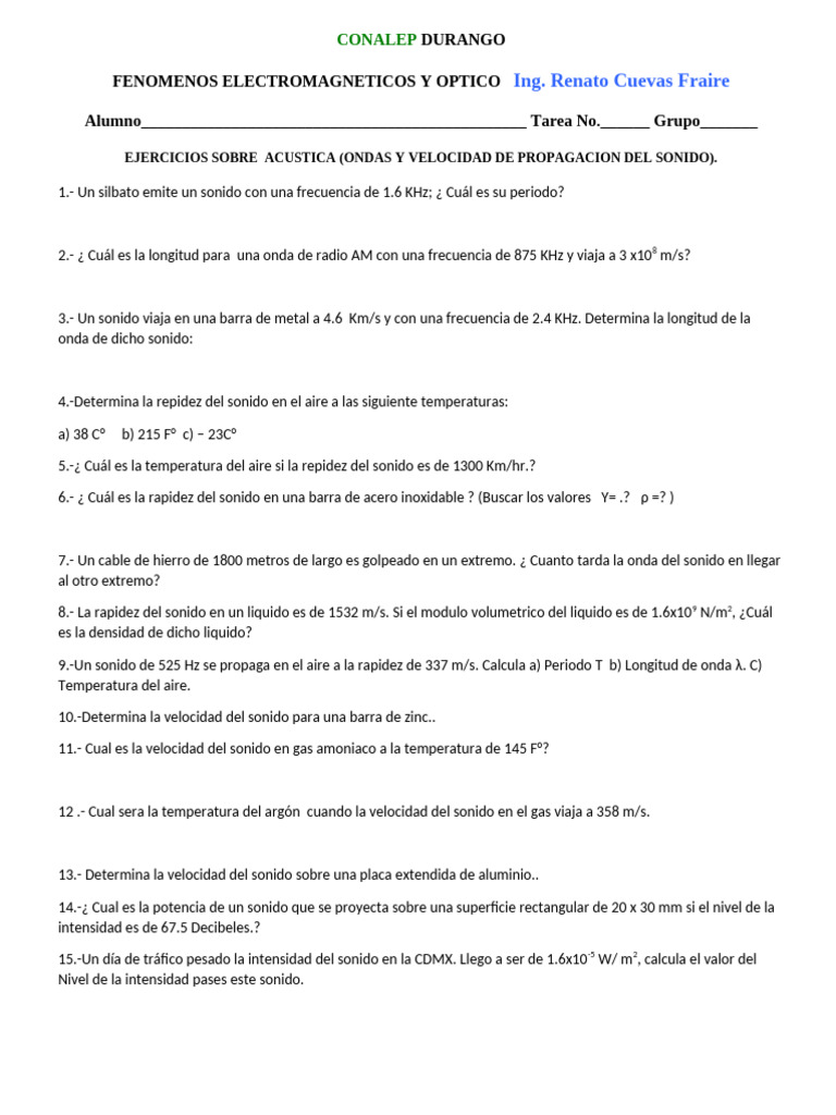 Ejercicios 1er U. (FEO24) | PDF