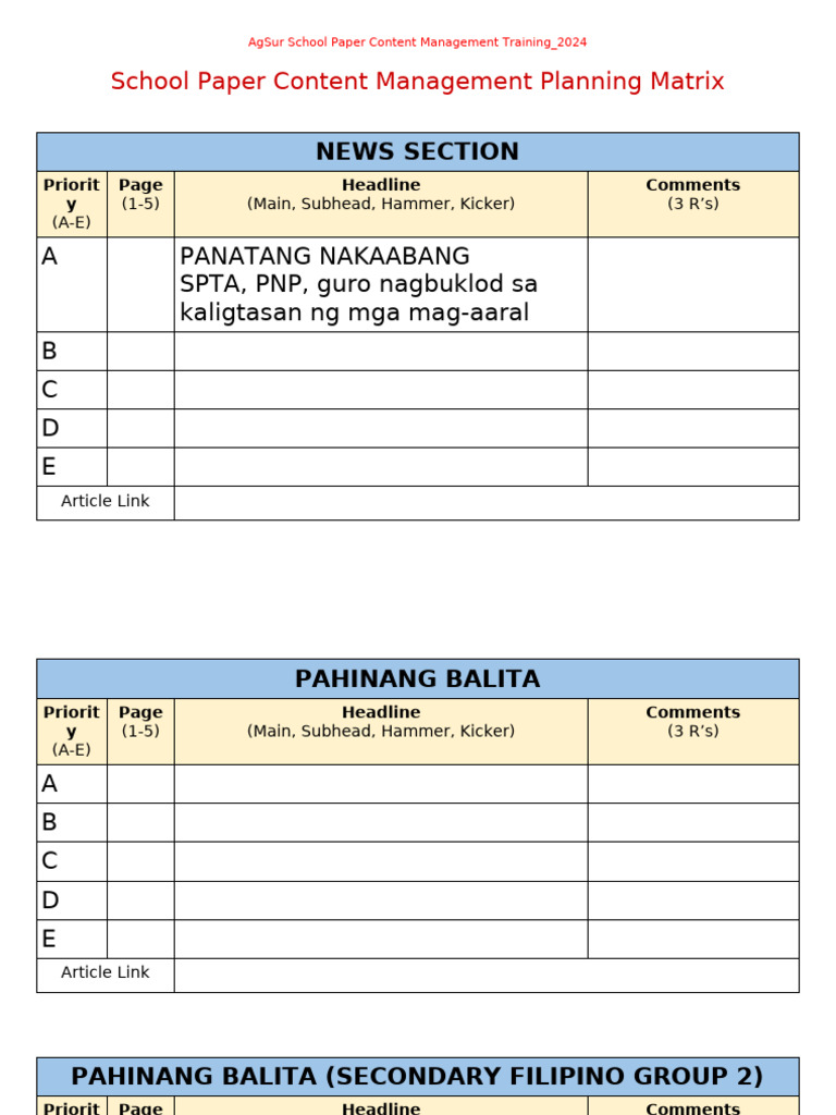 2024 School Paper Content Management Guide | PDF