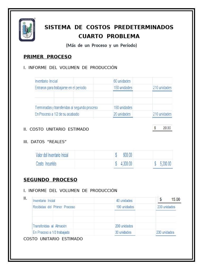 COSTOS EJERCICIO 4 (1) Saul | PDF