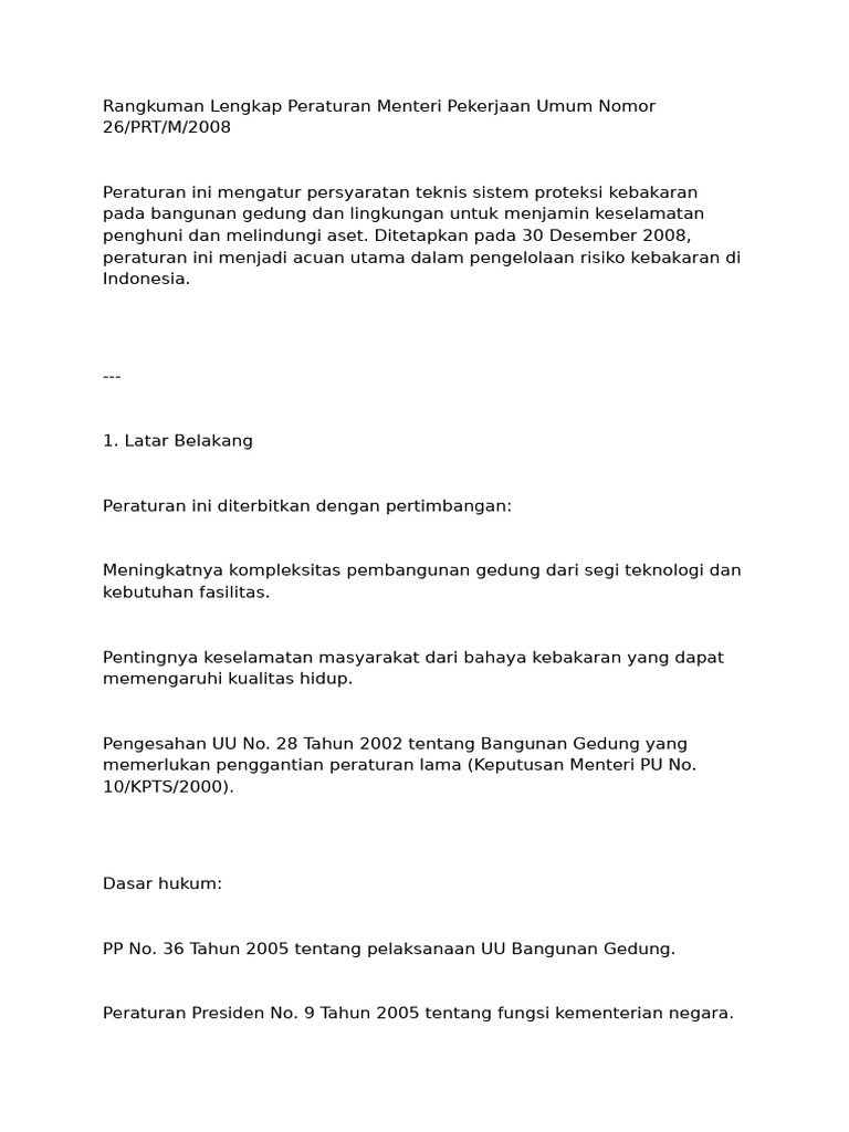 Permen Pu No 26 Tahun 2008 | PDF