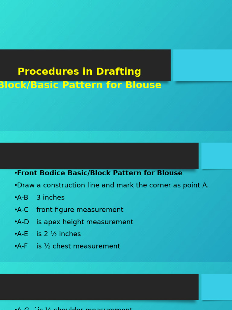 Lesson 3 Pattern Drafting For A Blouse | PDF