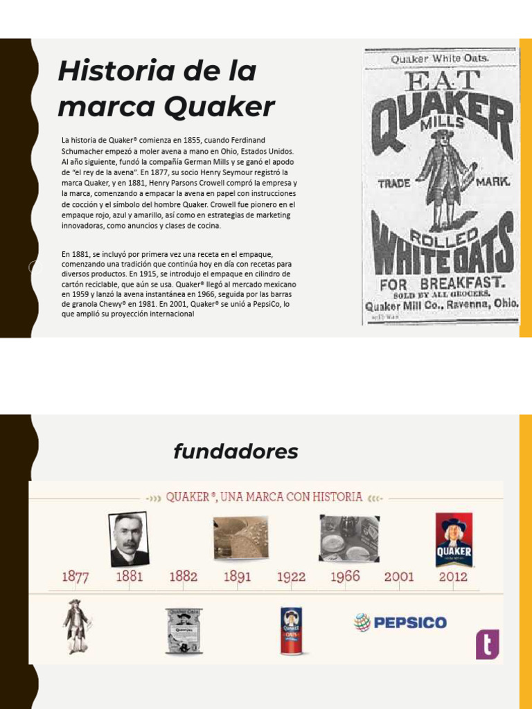 Historia de la marca Quaker: Orígenes y evolución | PDF