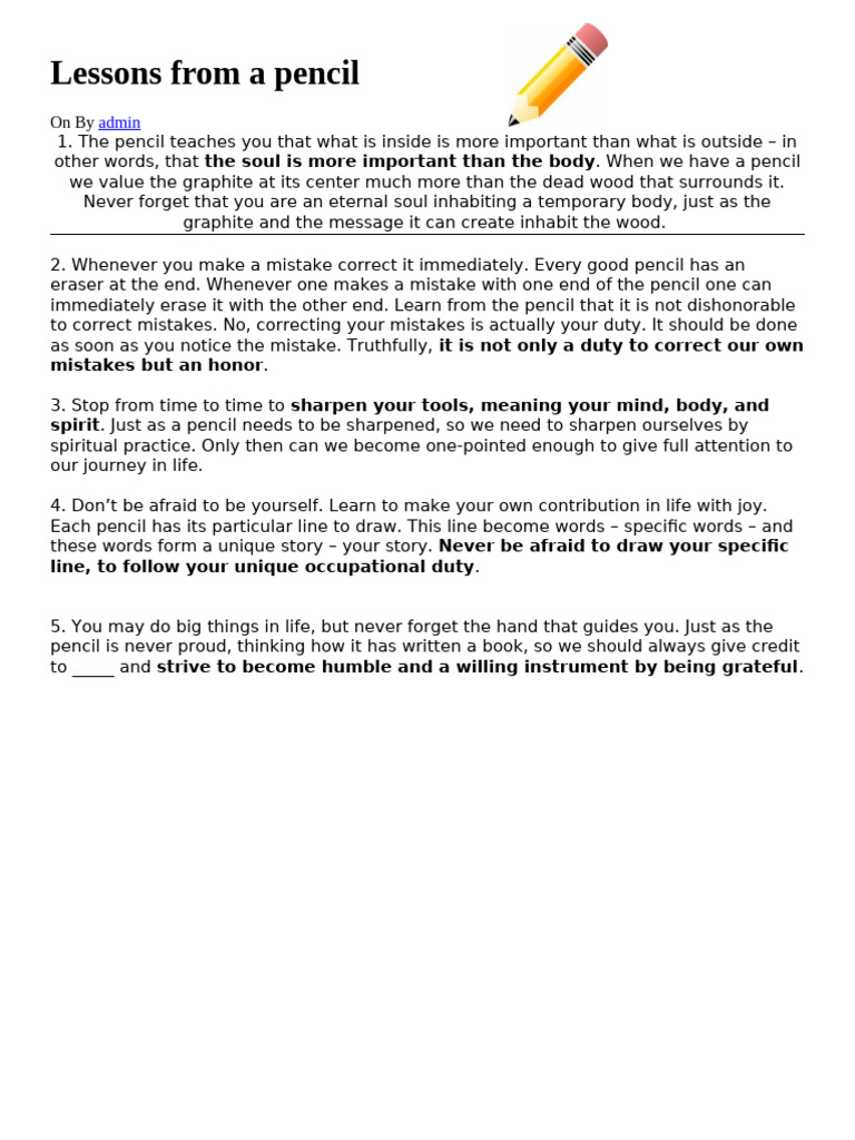 Lessons From A Pencil Doc | PDF