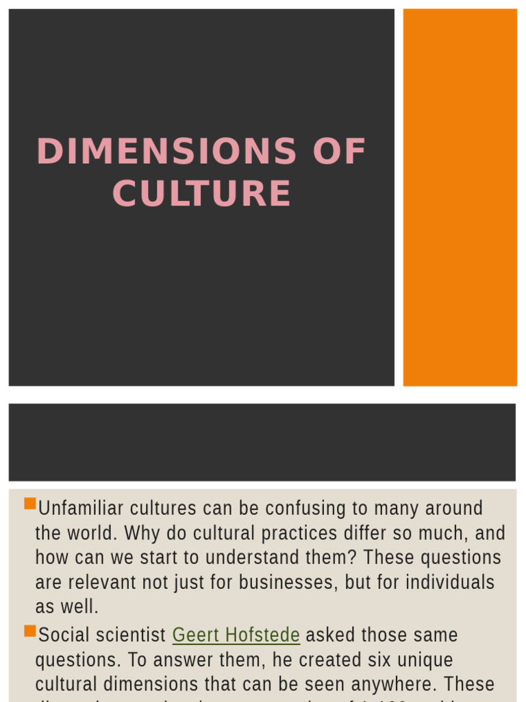 Dimensions of Culture | PDF | Social Psychology | Psychology
