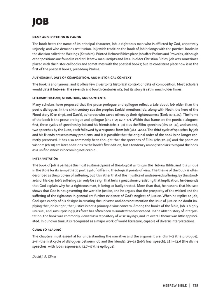 The New Oxford Annotated Bible - BookofJob | PDF | Book Of Job | Bible