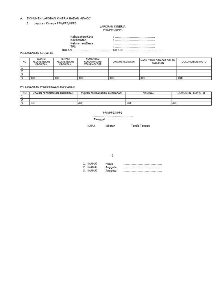 Format Lapkin Adhoc 2024 | PDF