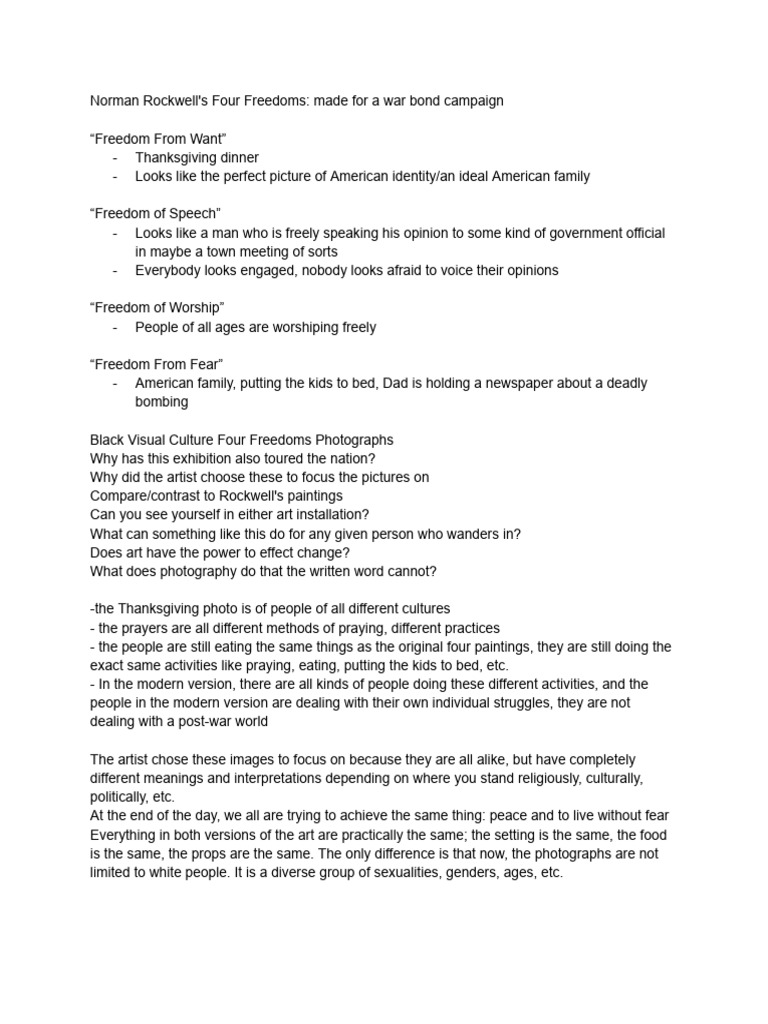 Four Freedoms Notes | PDF