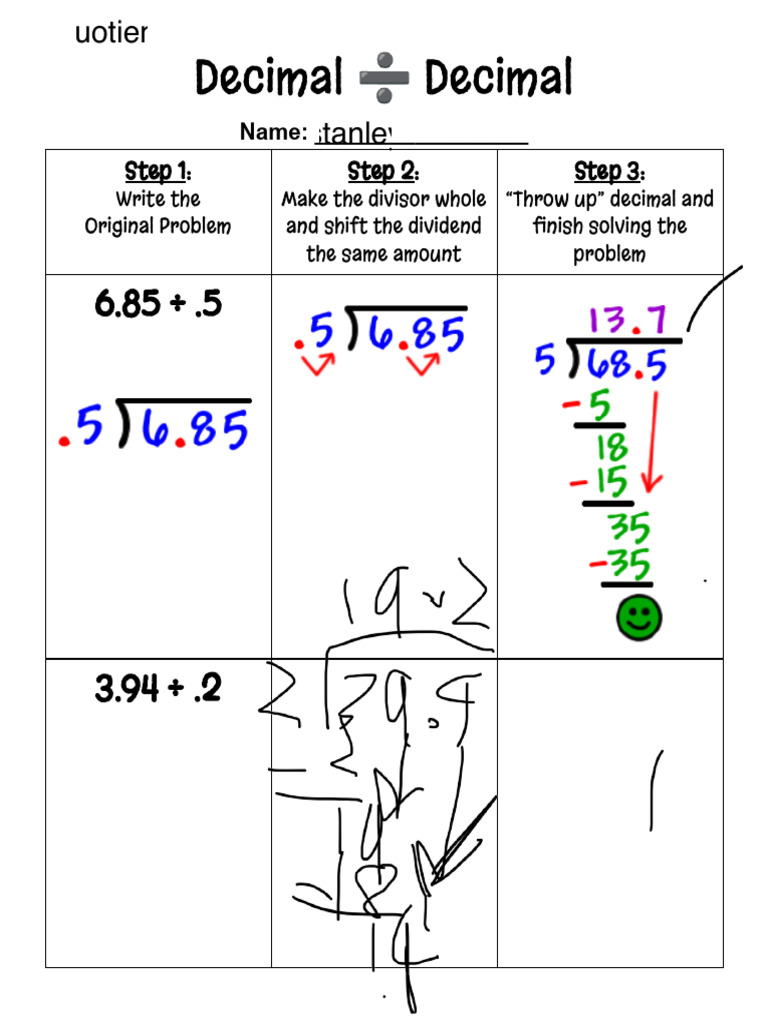 Decimal Divided by Decimal | PDF