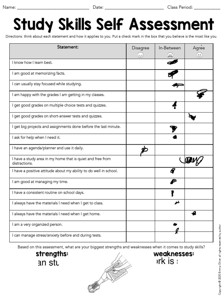 Study Skills Self Assessment | PDF