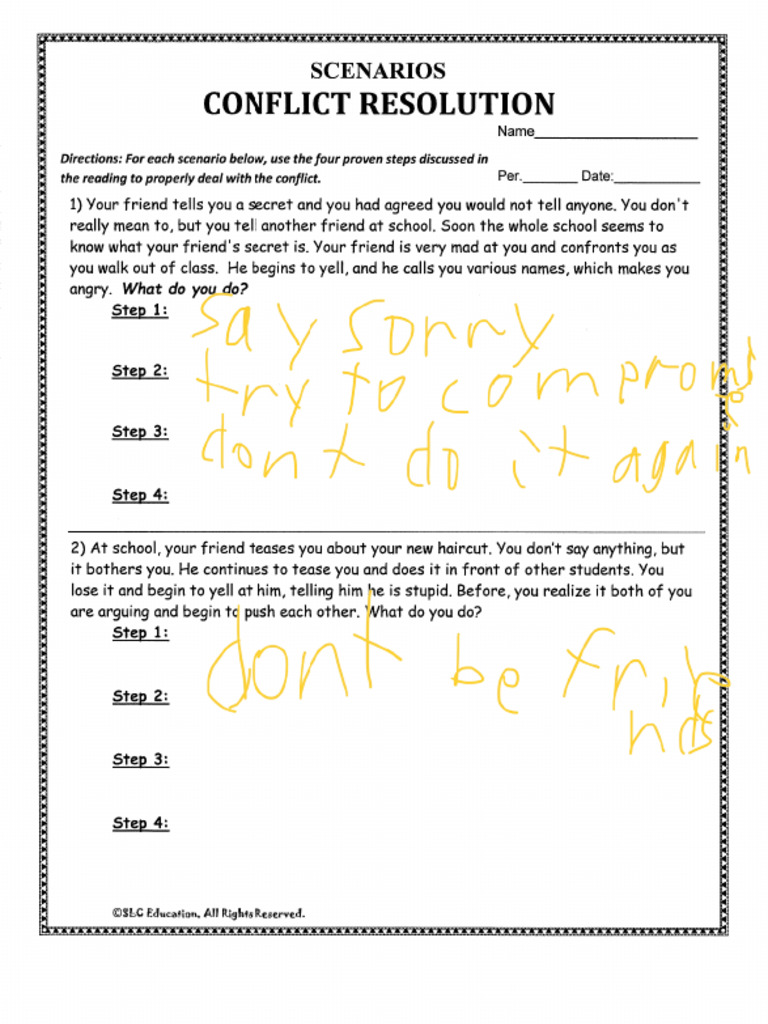 Conflict Resolution Activities | PDF