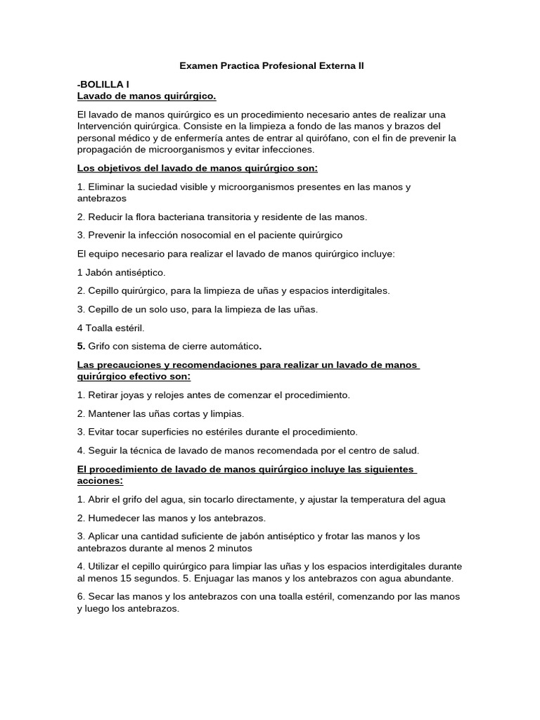 EXAMEN - FINAL - PRACTICA - II-UNINORTE - 06 - 2024 Completo | PDF | Lavado de manos | Heces