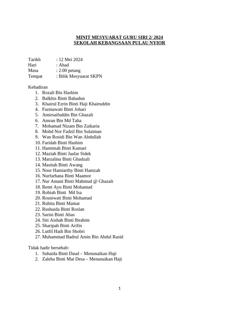 Minit Mesy Guru 2 2024 | PDF