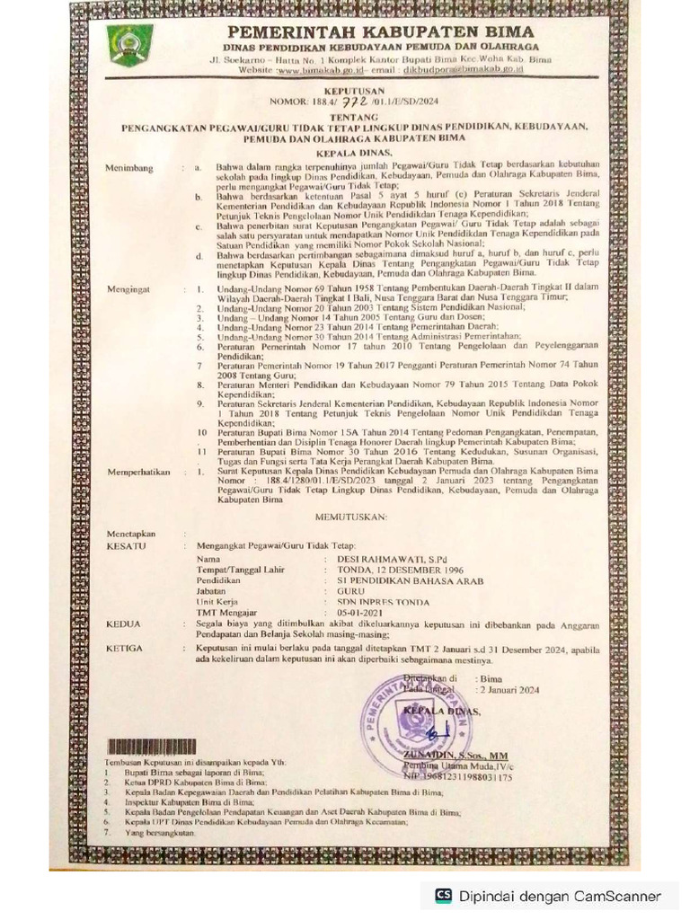 SK DINAS DESI - Compressed | PDF