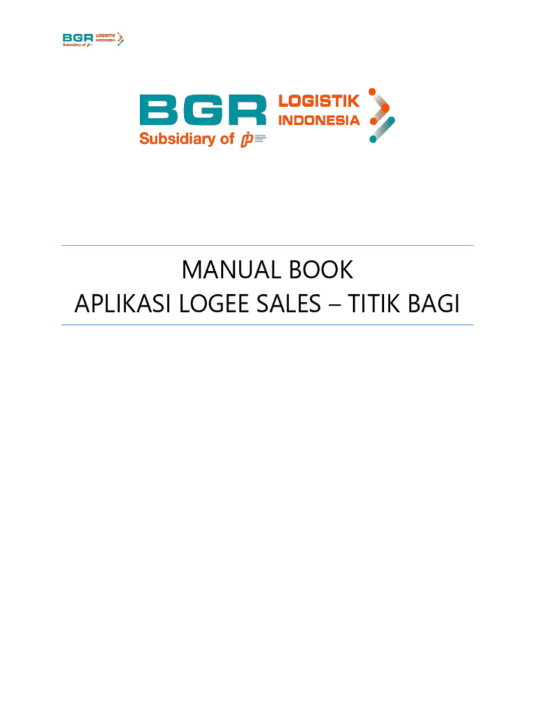Panduan Aplikasi Logee Sales | PDF