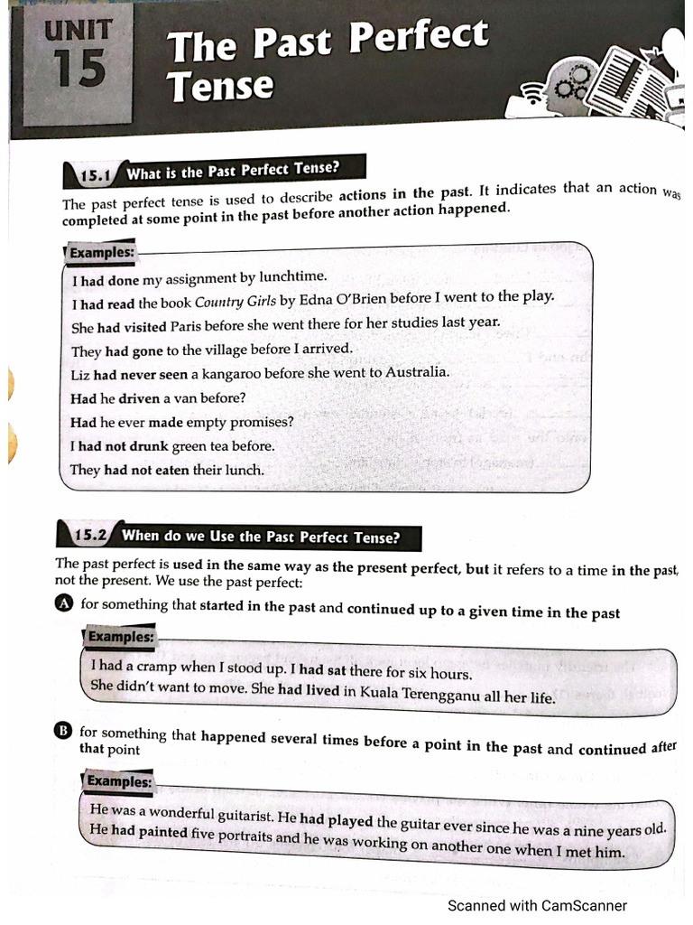 Unit 15 The Past Perfect Tense | PDF