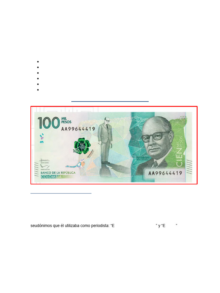 Cómo identificar el billete de 100 mil pesos | PDF | Color | Verde