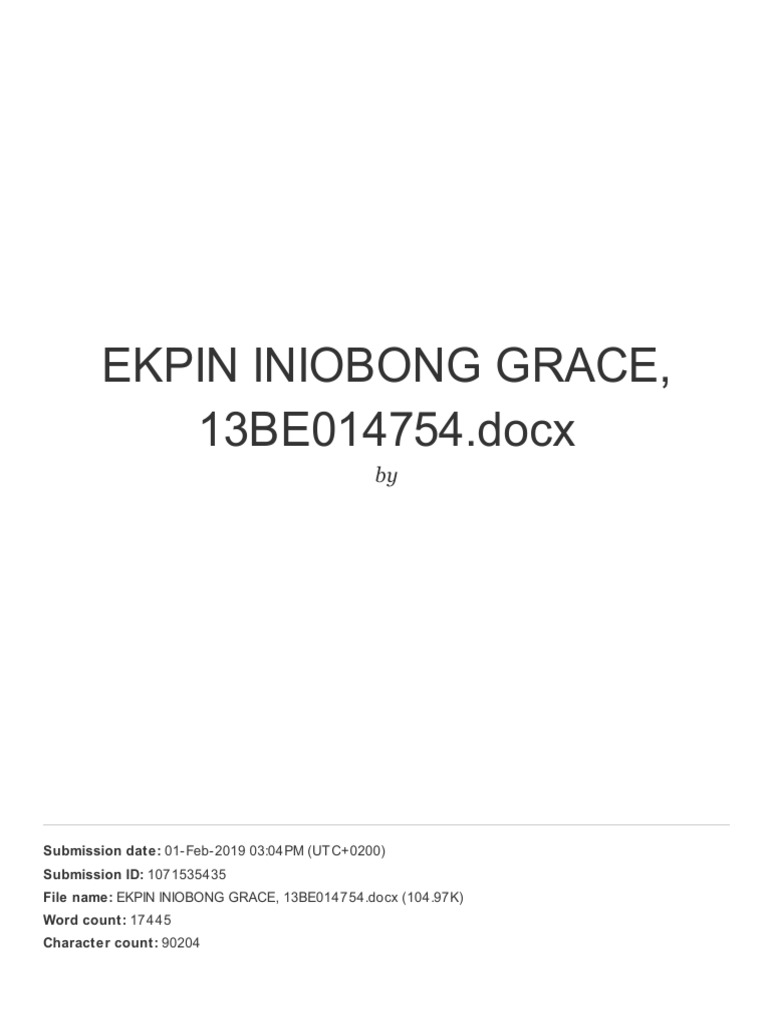 Ekpin Iniobong Grace, 13be014754 | PDF