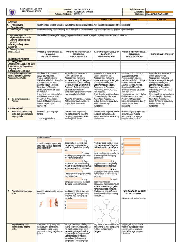 Q2 - Esp - DLL - Week 2 | PDF