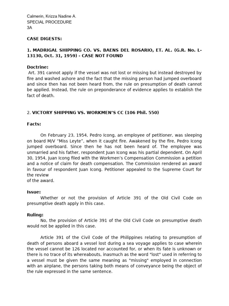 Case - Digests (Til' Rule 98) | PDF | Will And Testament | Probate