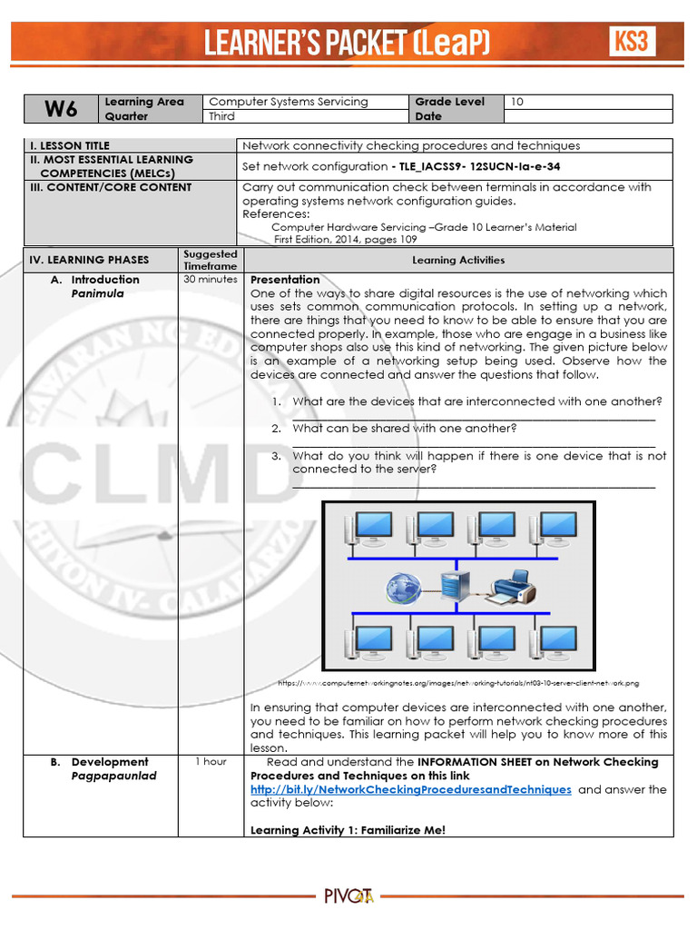 TLE ICT CY10 w6 | PDF | Computer Network | Ip Address
