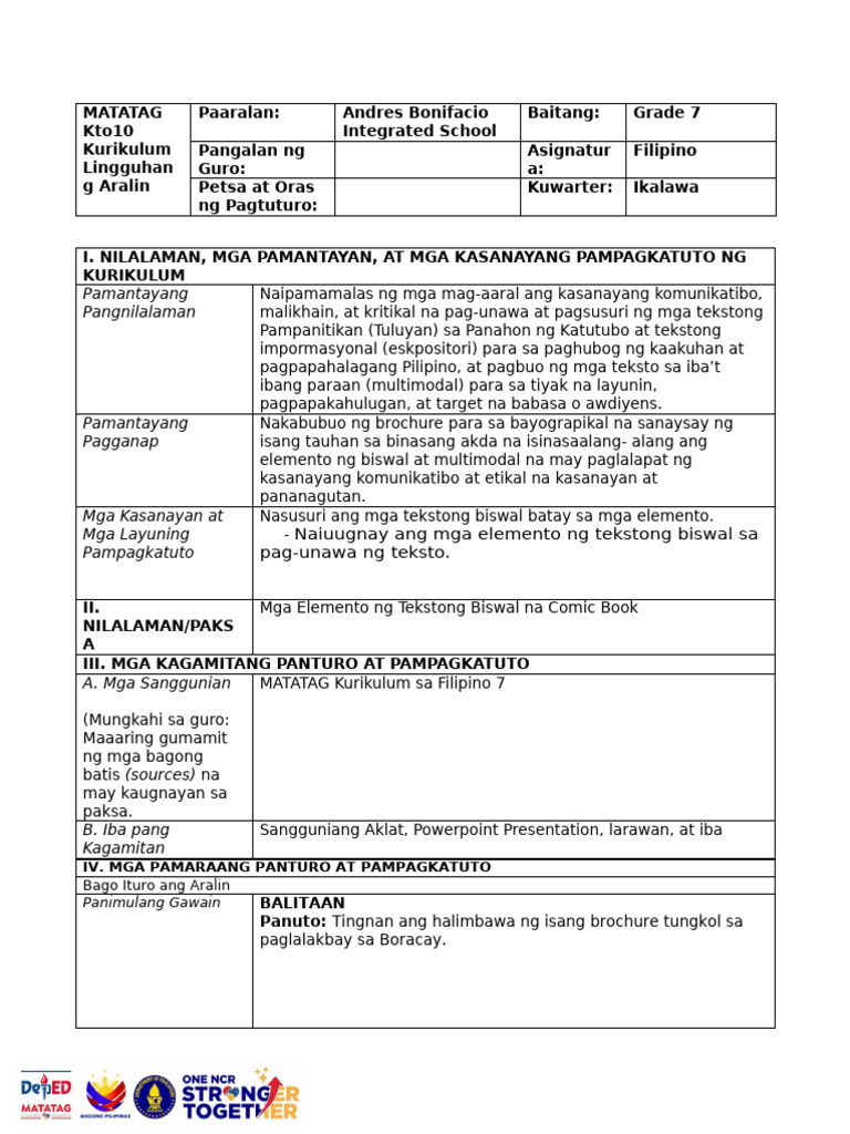 Q2 - Week - 7 Ikatlong Araw | PDF