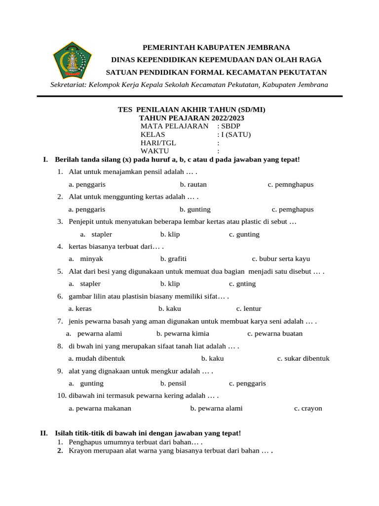 SBDP FIX 2 Soal Dan Kunci | PDF