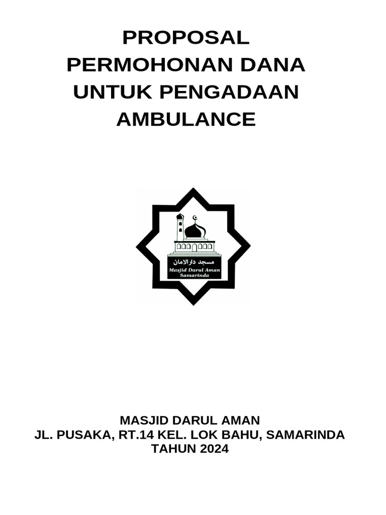 Proposal Ambulance Masjid Darul Aman | PDF