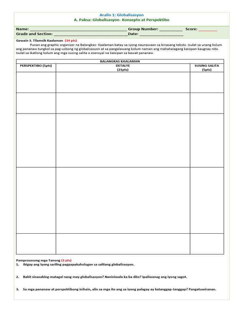 AP10 2nd QTR Aralin 1 Individual Activity May Talasalitaan ACTIVITY SHEET | PDF
