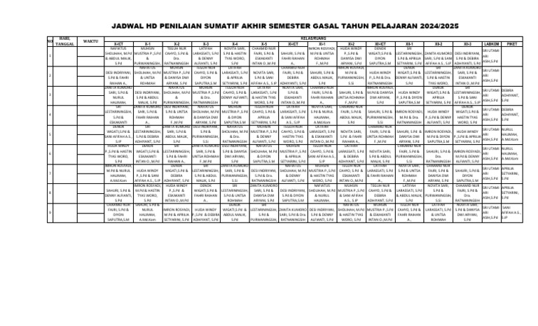 Jadwal HD Psas 2425 | PDF