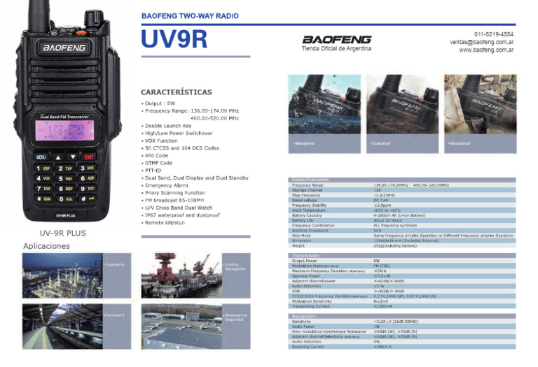 Ficha Técnica Baofeng UV9R | PDF