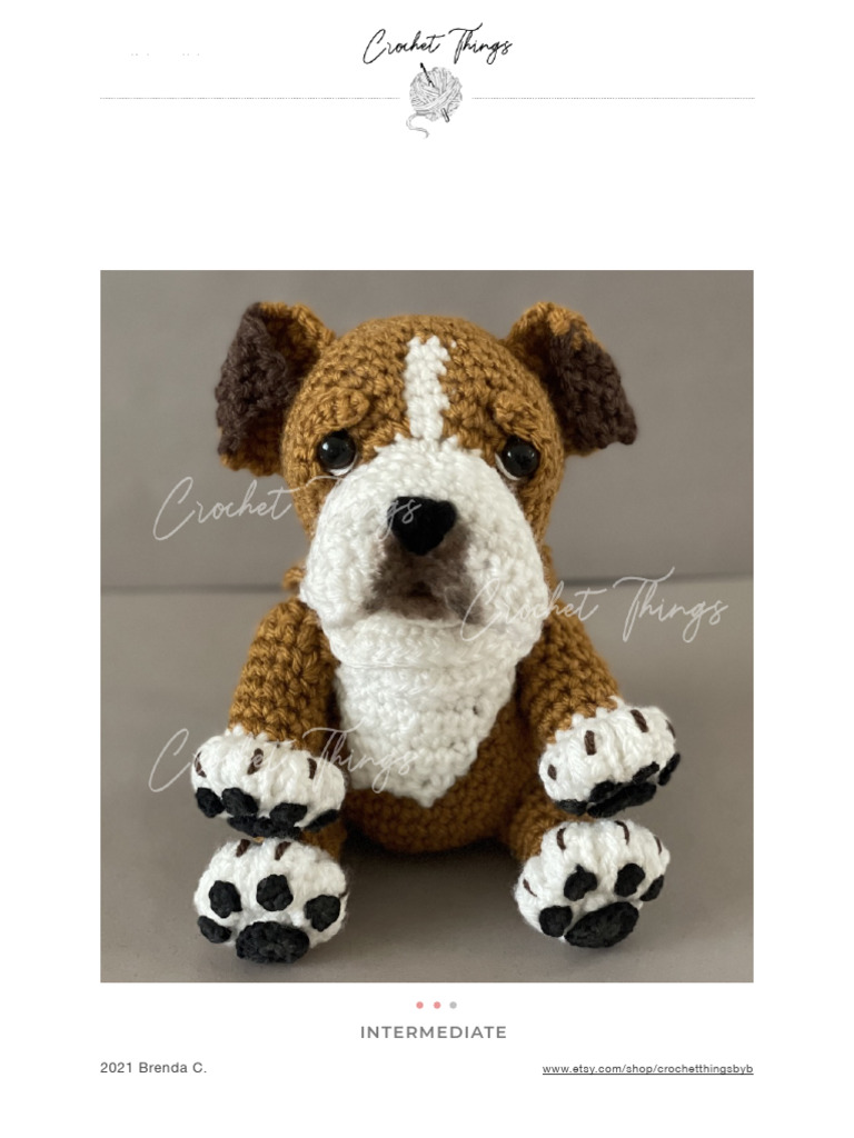 English Bulldog Crochet Pattern | PDF | Crochet | Weaving