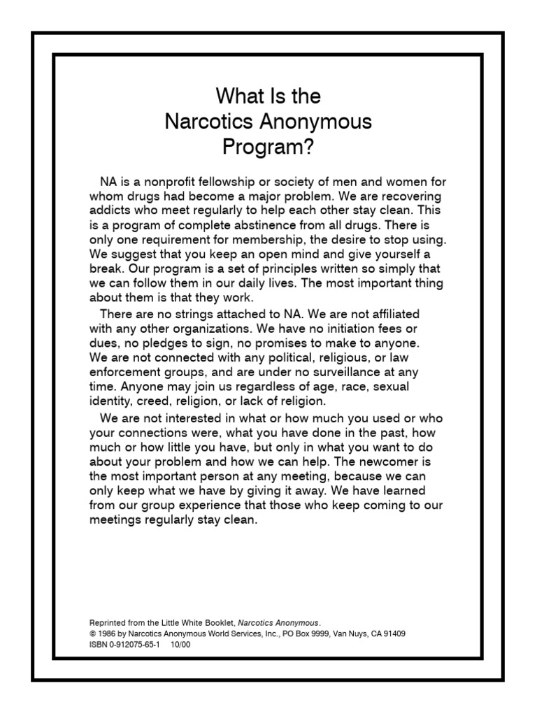 Understanding Narcotics Anonymous Program | PDF | Twelve Step Program