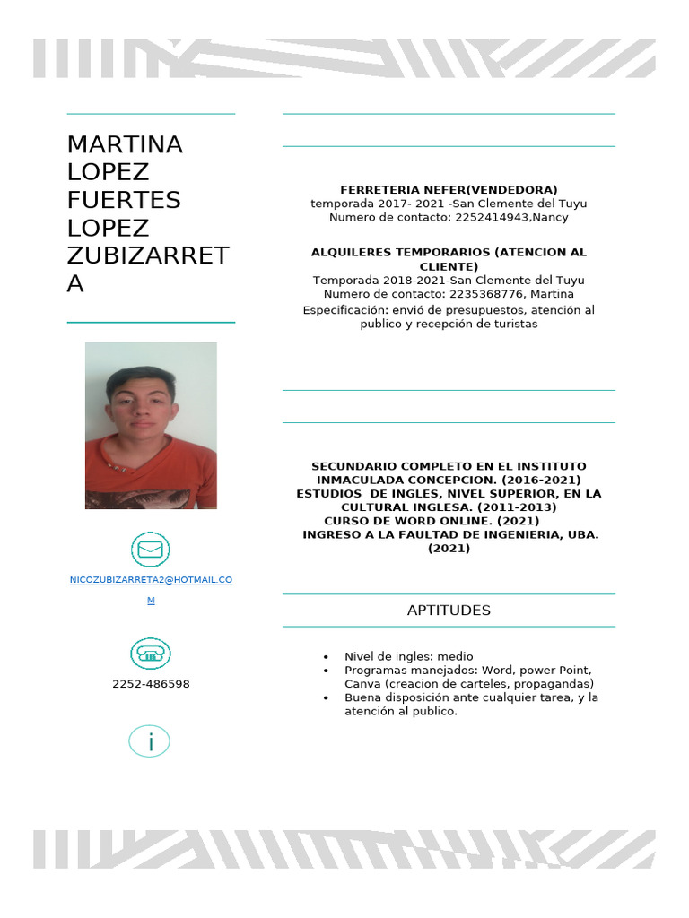 Nicolas Lopez Zubizarreta CV J Curriculum | PDF