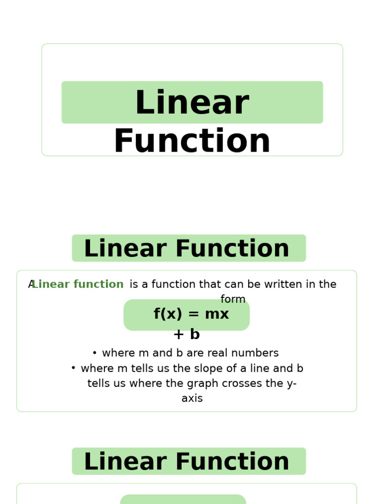 Linear Function Canva | PDF | Elementary Mathematics | Algebra