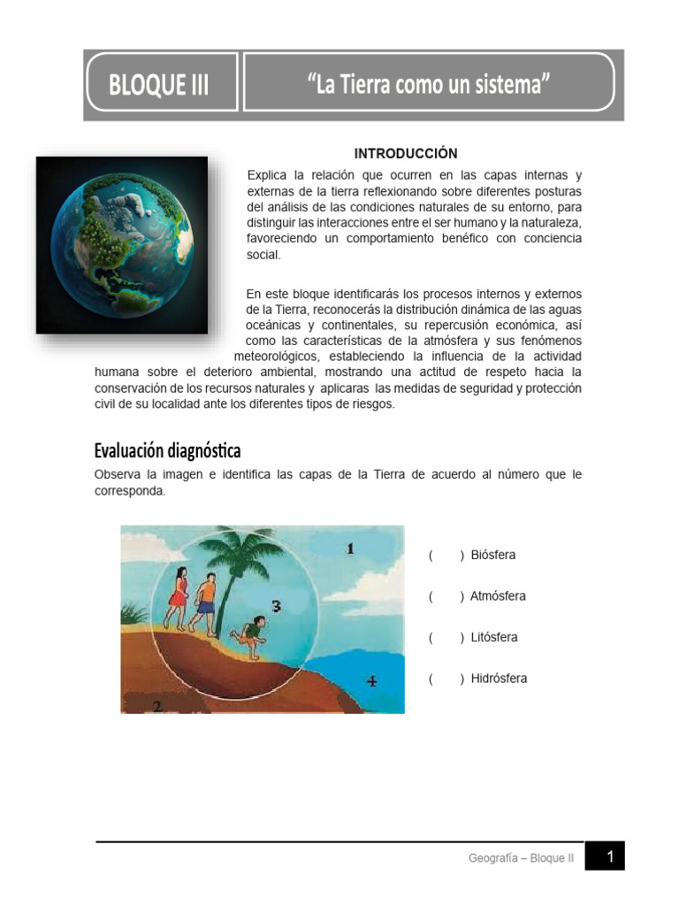 Bloque 3-La Tierra Como Un Sistema | PDF | Temblores | Atmósfera de tierra