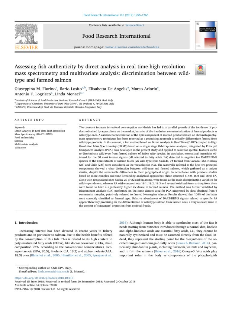 Fish Authenticity: Wild vs. Farmed Salmon | PDF | Principal Component ...