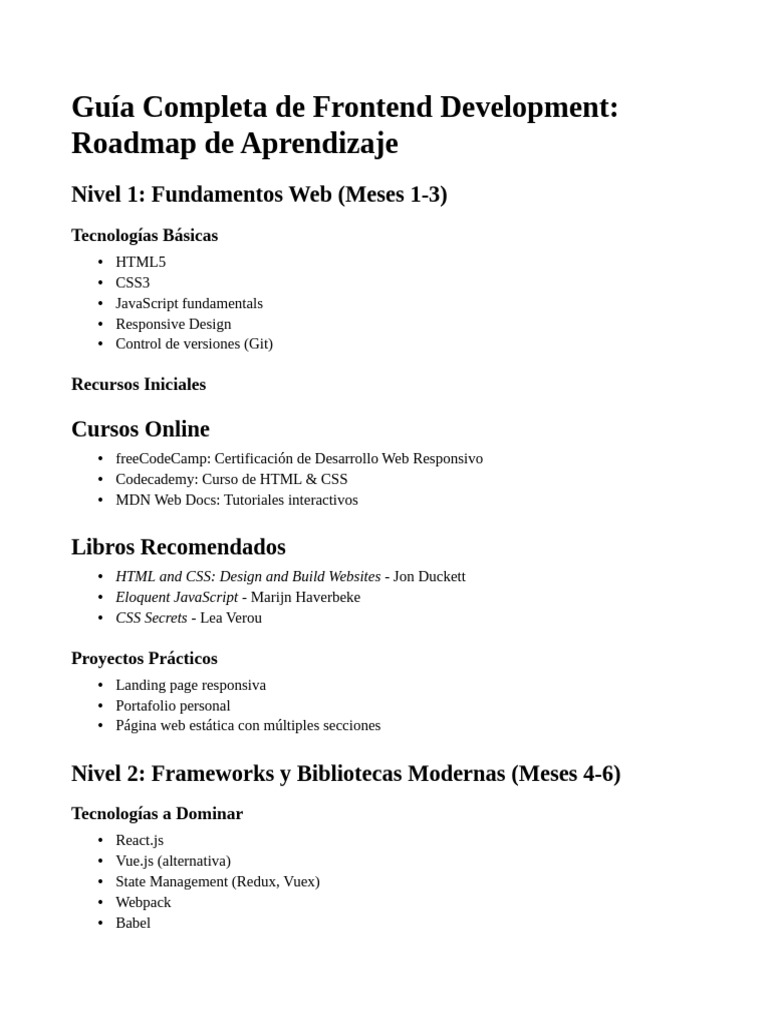 Roadmap Frontend | PDF | Bootstrap (marco frontal) | Internet