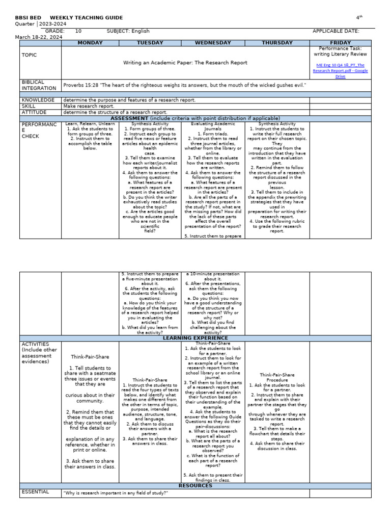 Template WTG F | PDF | Behavior Modification | Learning