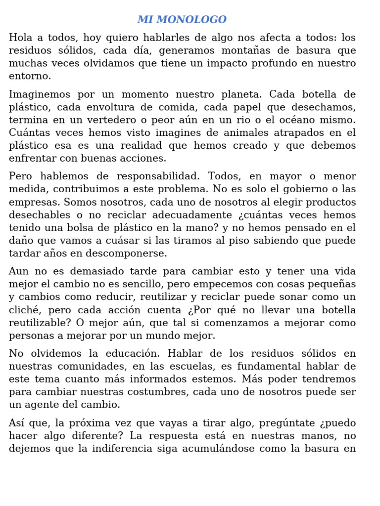 Mi Monologo | PDF