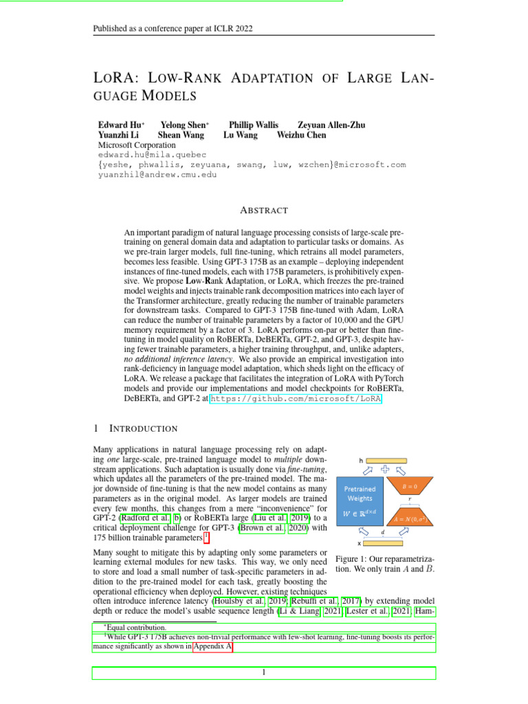 1912 Lora Low Rank Adaptation of La | PDF | Applied Mathematics ...