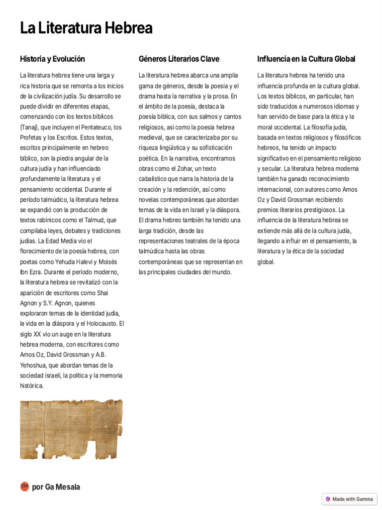 La Literatura Hebrea | PDF | Judios y judaísmo
