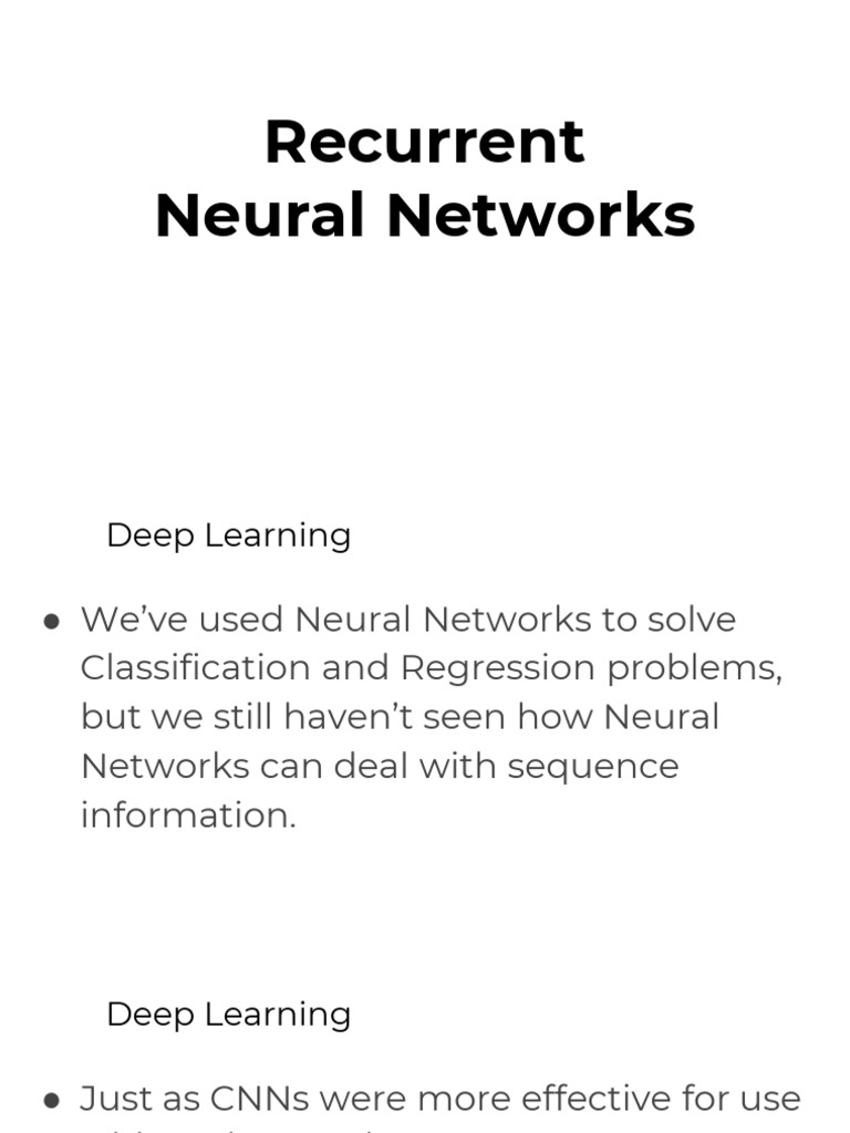 07 RNN Recurrent Neural Networks | PDF | Deep Learning | Artificial ...