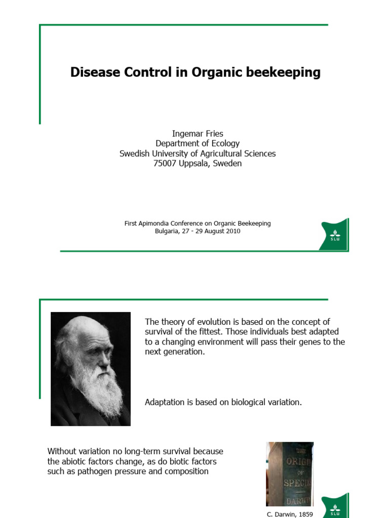 Disease Control in Organic Beekeeping | PDF | Bees | Beekeeping