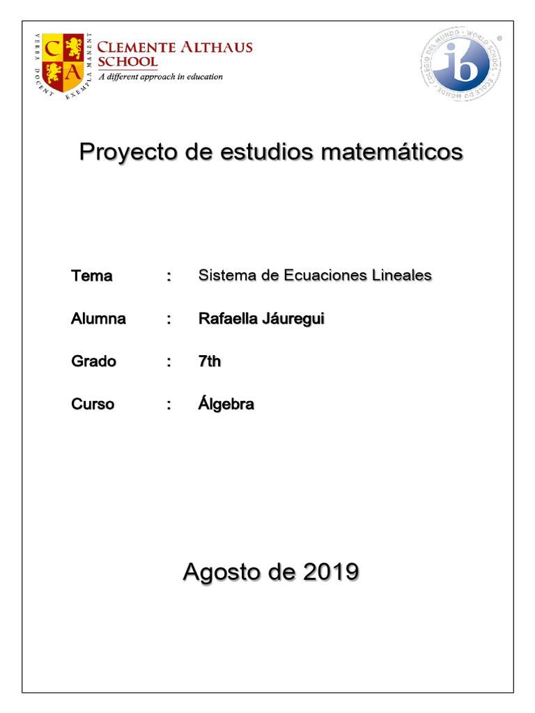 Proyecto Geogebra - Algebra IB - Rafaella Jauregui | PDF | Ecuaciones | Sistema de ecuaciones ...