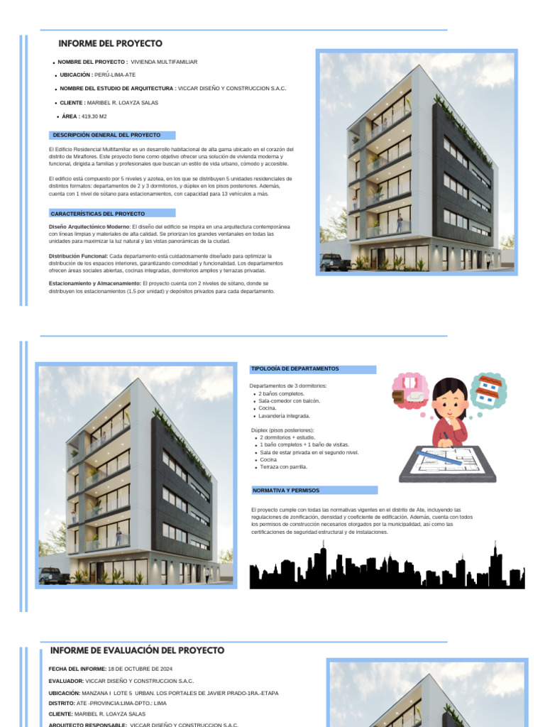 Informe Proyecto Multifamiliar | PDF | edificio | Presupuesto