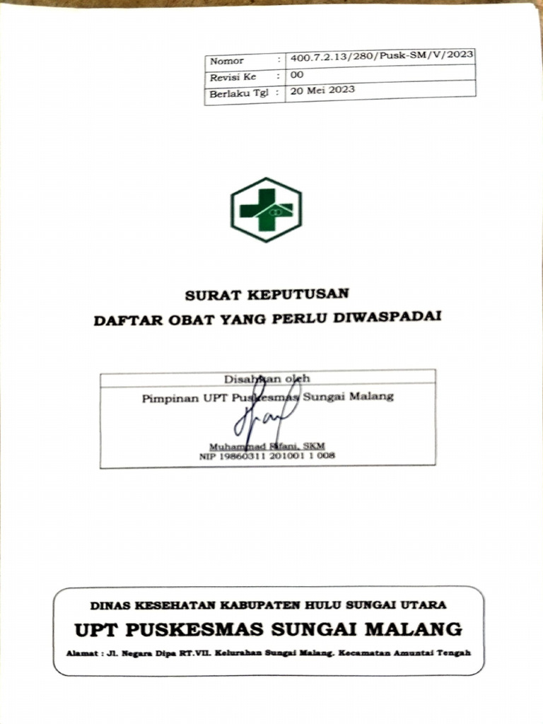 SK Daftar Obat Yang Diwaspadai | PDF