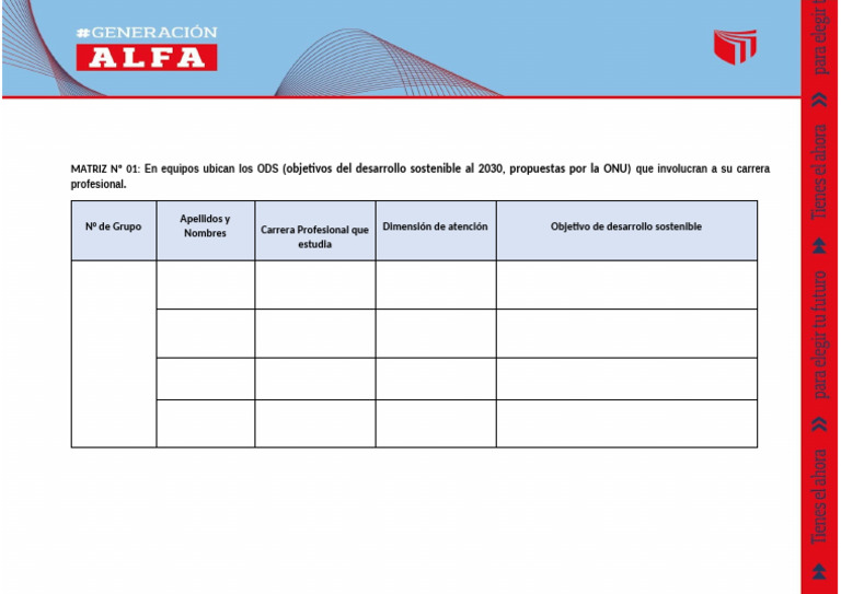 Sesión 1-Matriz 1-8 Sesiones-Elección de Ods | PDF