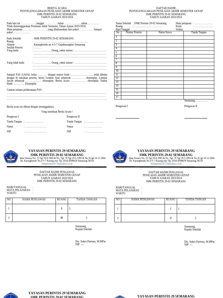 Fom BERITA ACARA PAS GNP DLL 2023 2024 | PDF
