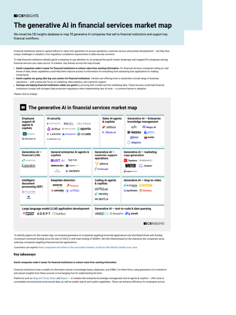 Generative AI Market Map for Finance | PDF | Artificial Intelligence ...